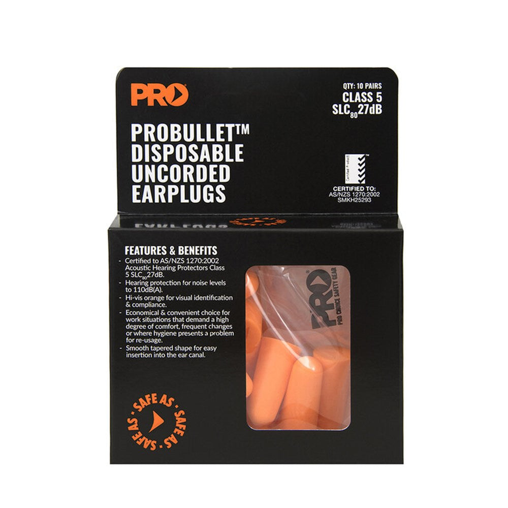 Probullet Disposable Uncorded Earplugs 10 Pack Uncorded – Forcon ...