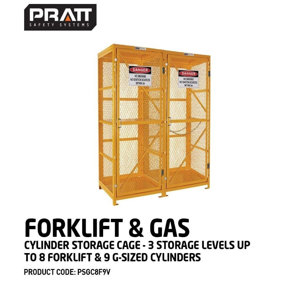 Forklift & Gas Cylinder Storage Cage. 3 Storage Levels Up To 8 Forklif ...
