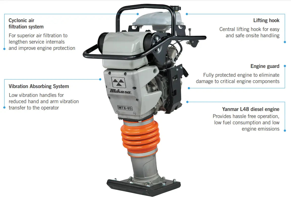 MIKASA TAMPING RAMMER MTX-85DYC - 93 KG - YANMAR 4.7 HP DIESEL – Forcon ...
