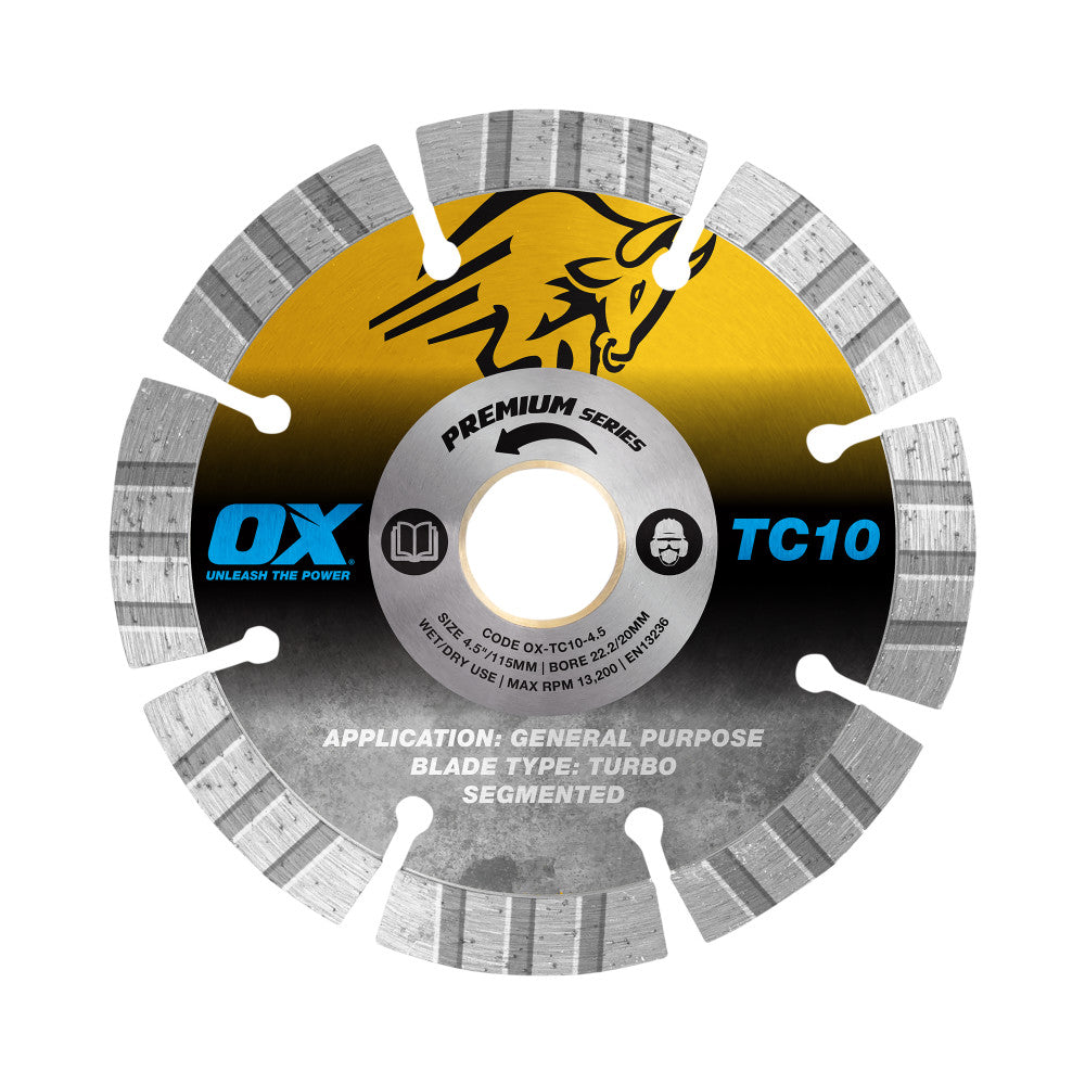 OX Premium Turbo Segmented Blade 105mm - Concrete/General Purpose ...